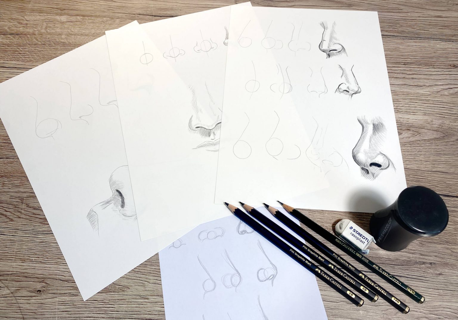 Nase zeichnen lernen – Schritt für Schritt zur realistischen Nase